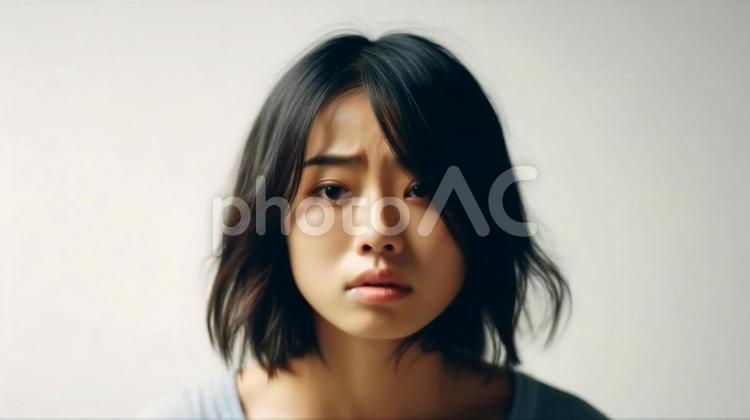 仕事で失敗をし落ち込み悩む女性 No 27435520|写真素材なら「写真ac」無料(フリー)ダウンロードok