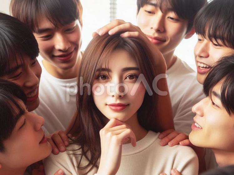 モテモテな女性 - No: 29403238｜写真素材なら「写真AC」無料（フリー）ダウンロードOK