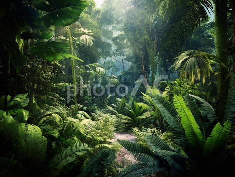 光が差すジャングルの中 - No: 27136231｜写真素材なら「写真AC」無料（フリー）ダウンロードOK